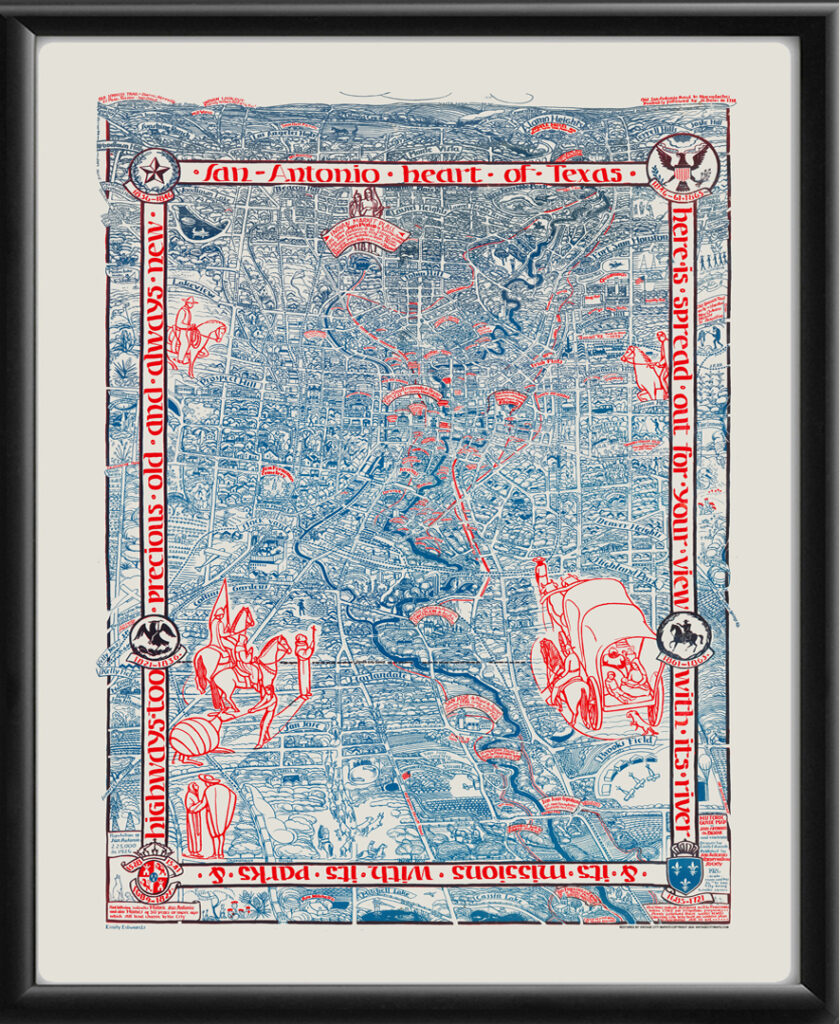 San Antonio TX 1926 - Historic Guide Map to San Antonio de Bexar ...