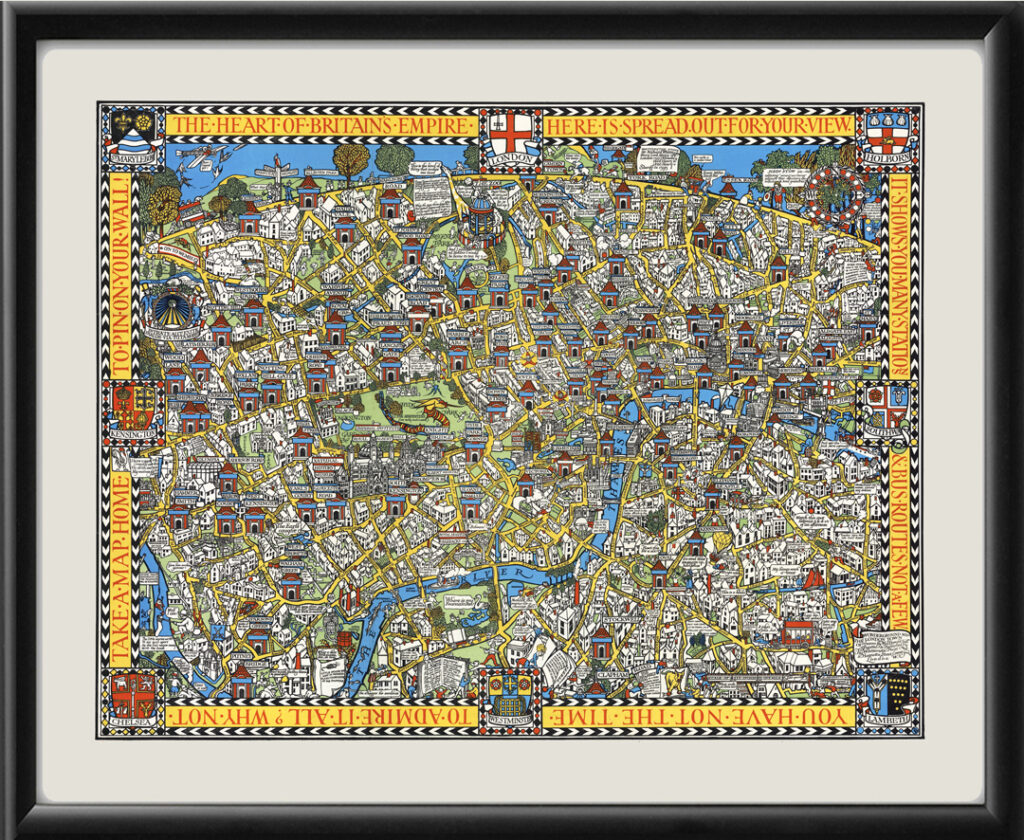 London England 1927 - The Famous Wonderground Map | Vintage City Maps