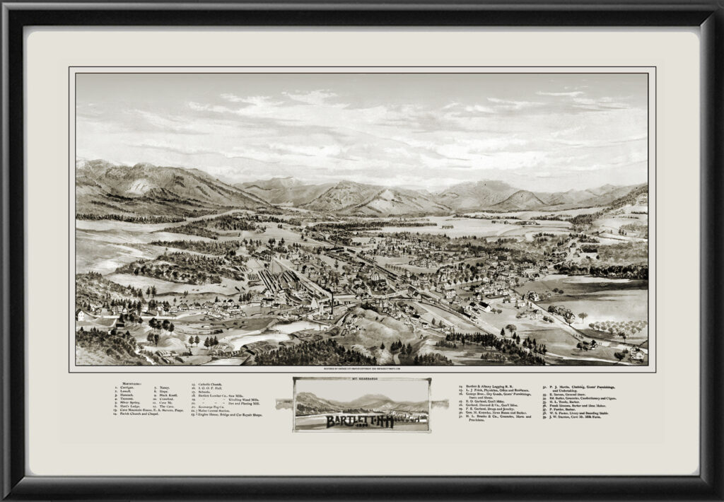 Bartlett NH 1896 | Vintage City Maps - Restored Bird's Eye Views