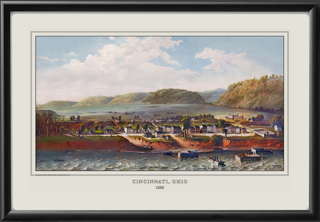 Cincinnati OH 1880 - Restored Panoramic View | Vintage City Maps