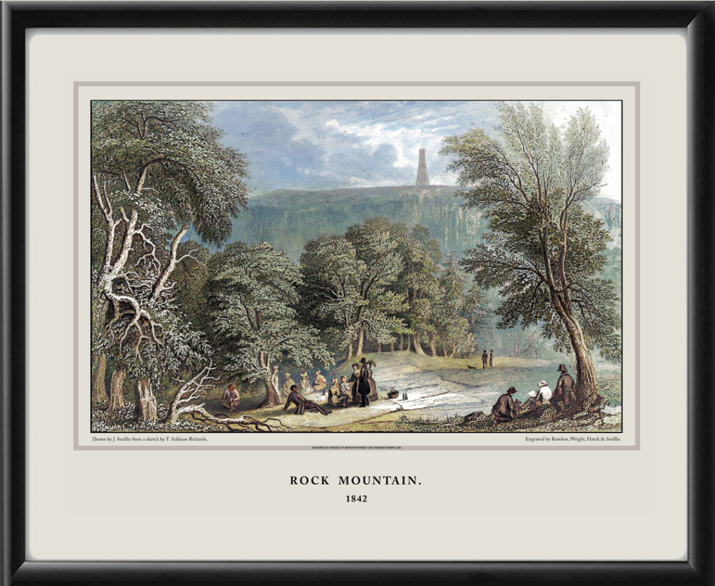 Rock Mountain GA 1842 (Color) | Vintage City Maps - Restored Bird's Eye ...