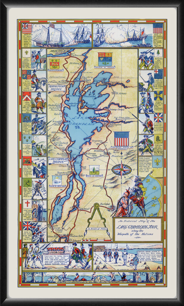 Historical Map of Lake Champlain 1939 - Restored Pictorial Map ...