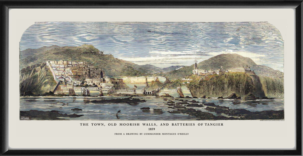 Tangier Morocco 1859 - Restored Panoramic View | Vintage City Maps