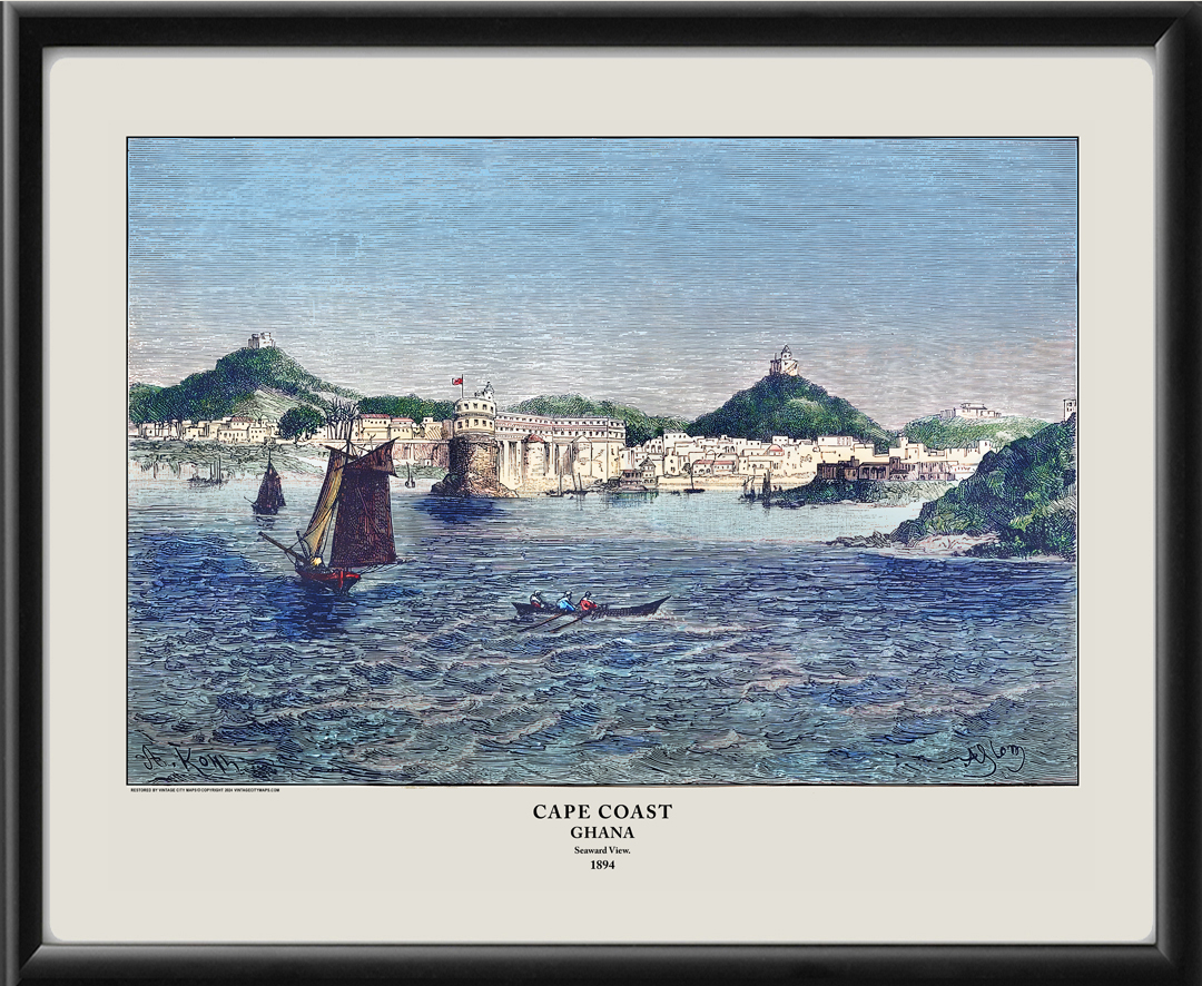 Cape Coast, Ghana 1894 | Vintage City Maps - Restored Views