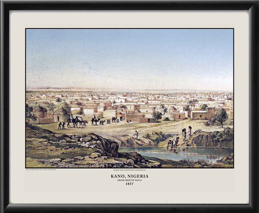 Kano Nigeria 1860 (Color) - Restored Map | Vintage City Maps
