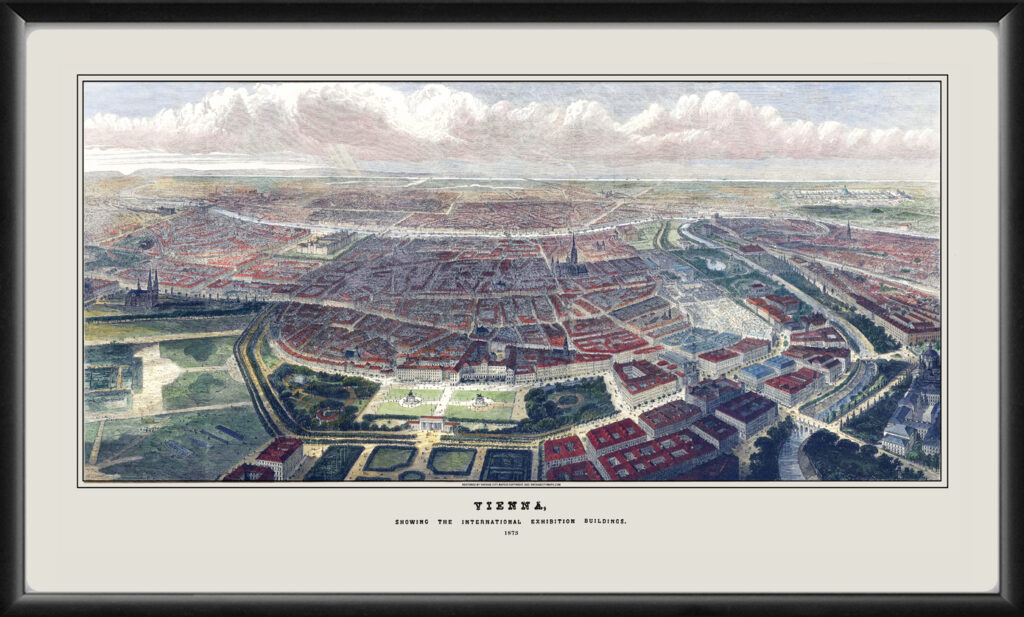 Vienna Austria 1873 #2 - Restored Panoramic View | Vintage City Maps