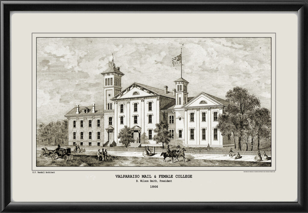 Valparaiso University - Old College Building 1866 - Vintage City Maps