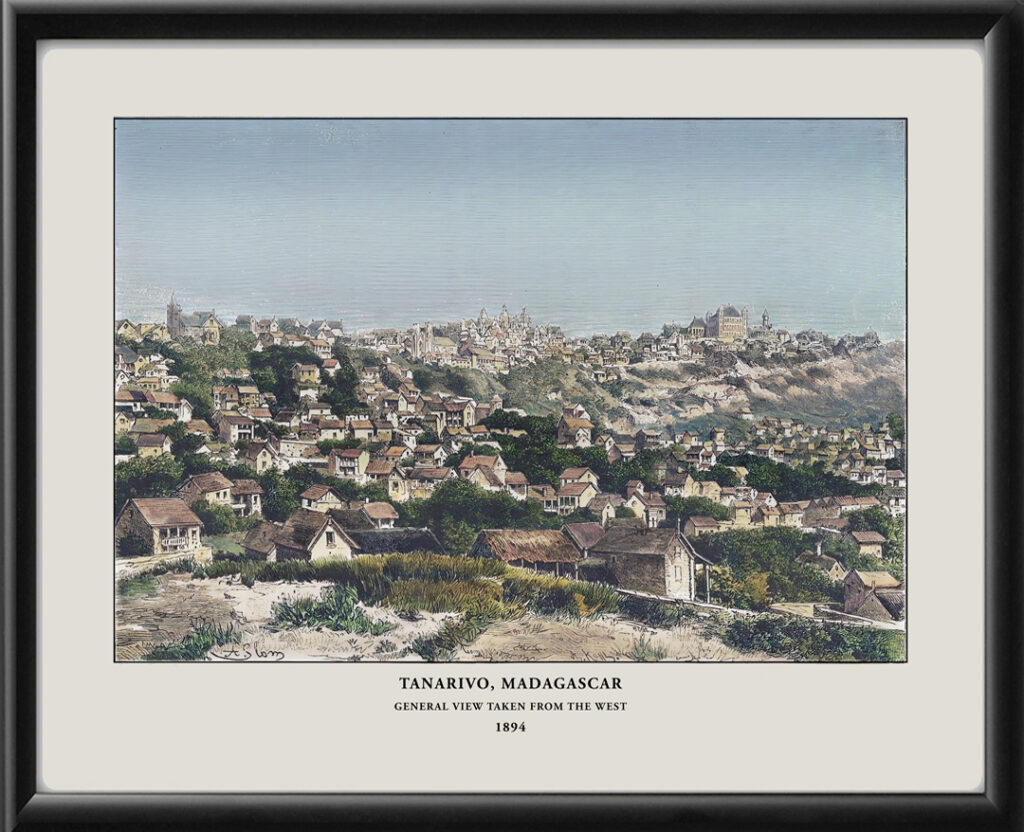 Antananarivo (Tanarivo) Madagascar 1894 - Restored Bird's Eye View ...
