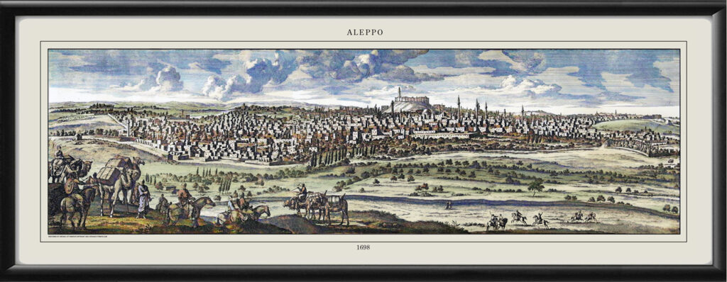 Aleppo Syria 1698 (Color) - Restored Panoramic Bird's Eye View ...
