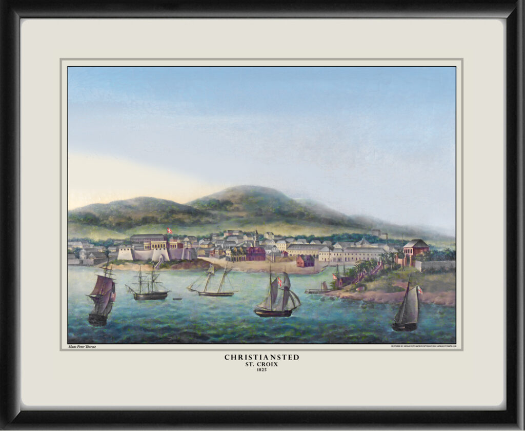 Christiansted, St. Croix, U.S. Virgin Islands 1825 - Vintage City Maps