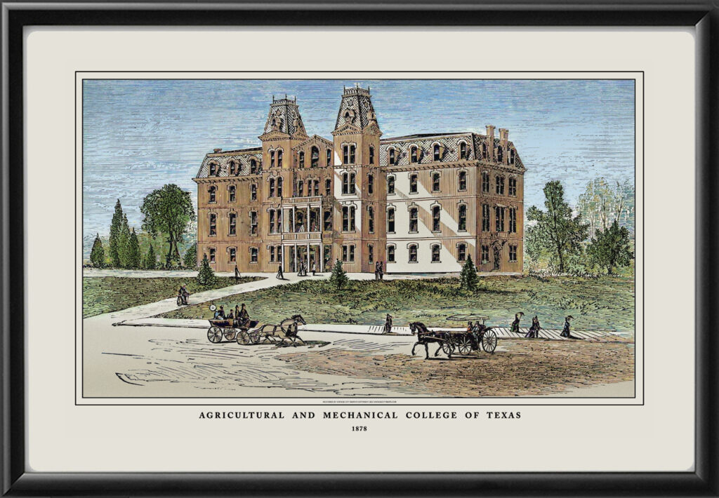 Texas A&M University 1878 (Color) | Vintage City Maps - Restored View