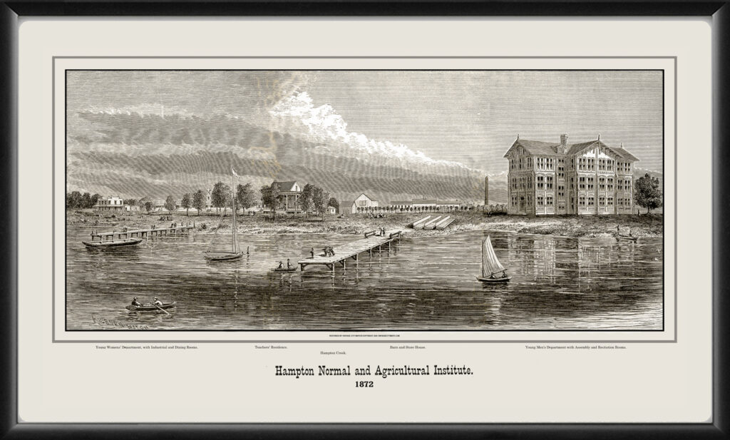 Hampton University VA 1872 | Vintage City Maps - Restored City Views