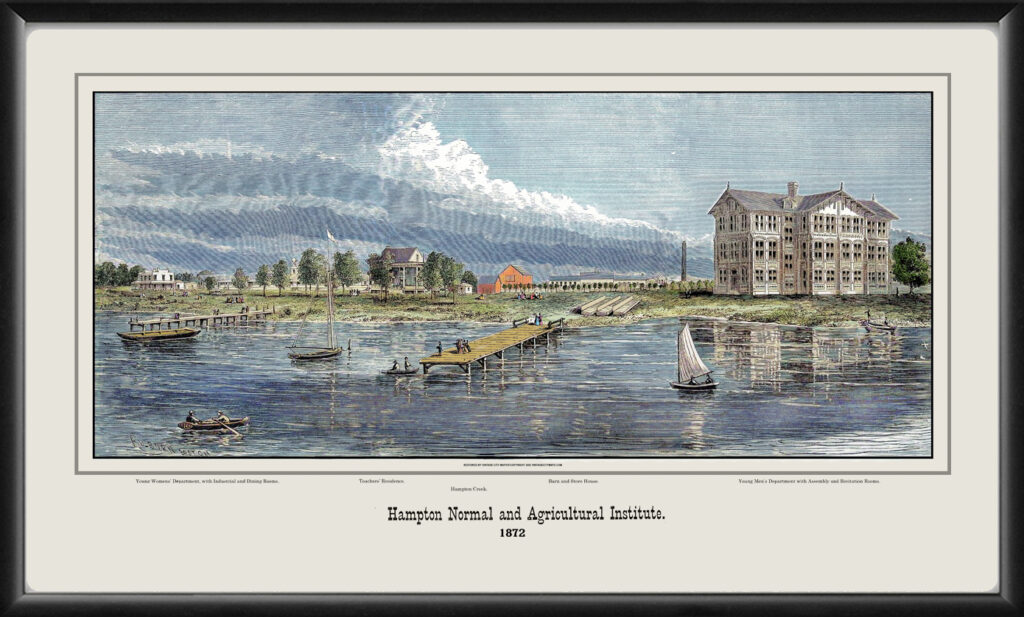 Hampton University VA 1872 (Color) | Vintage City Maps - Restored City ...