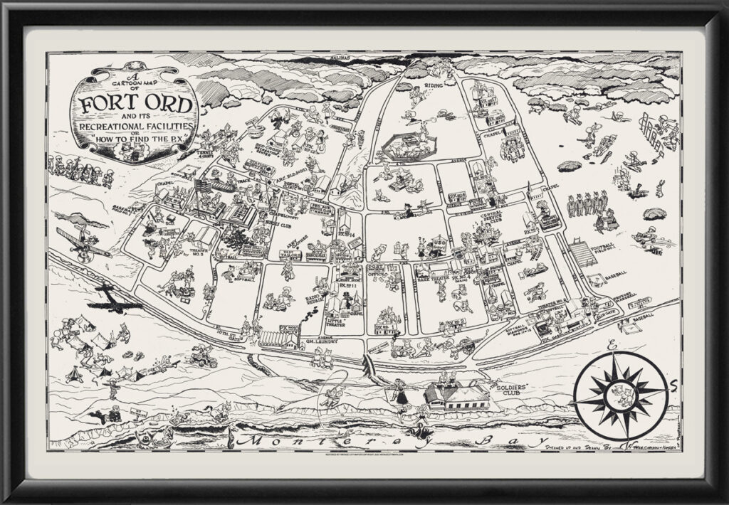 Fort Ord, Monterey CA 1842 - Vintage City Maps, Restored City Maps