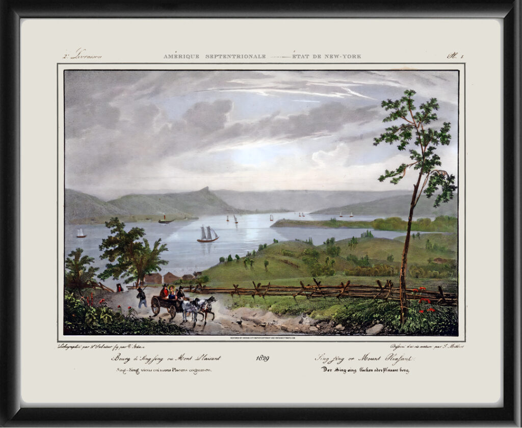 Sing Sing or Mount Pleasant NY 1829 - Restored Bird's Eye View ...