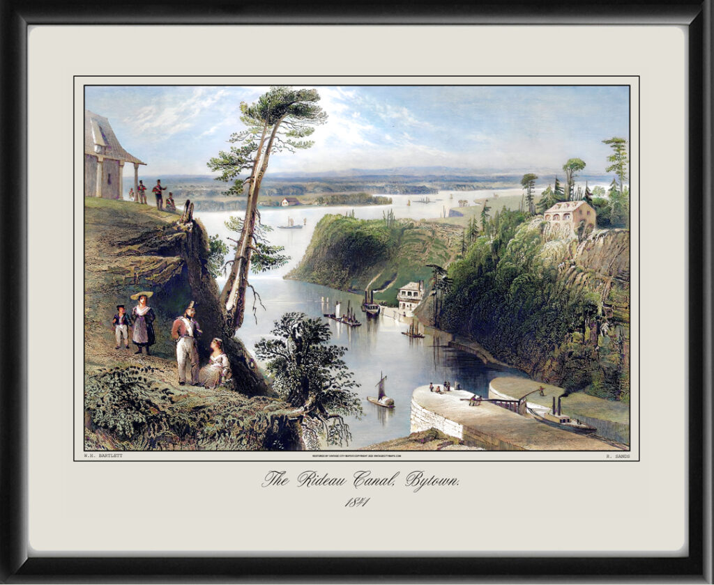 Ottawa (Bytown) Canada - Rideau Canal 1841 - Restored View