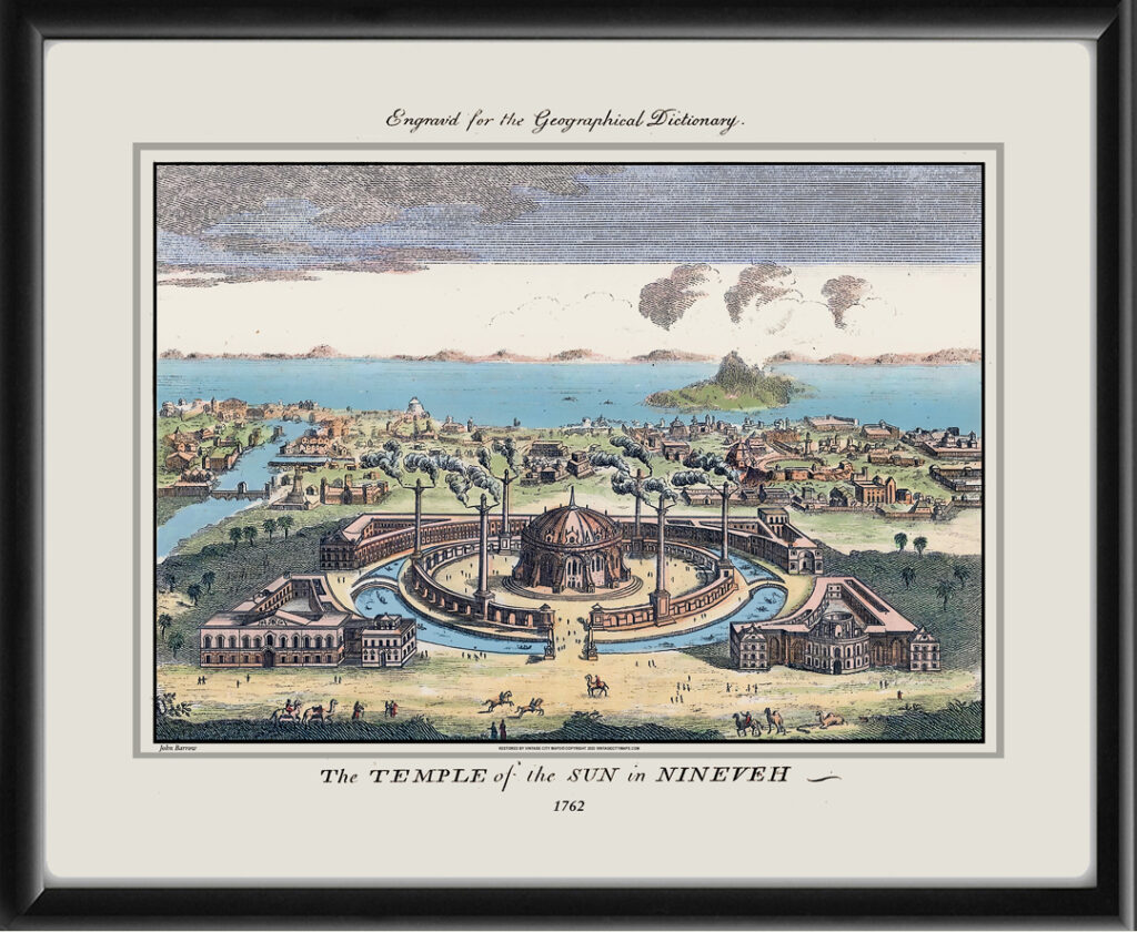 Nineveh (Mosul) Iraq 1762 - Restored Bird's Eye View | Vintage City Maps