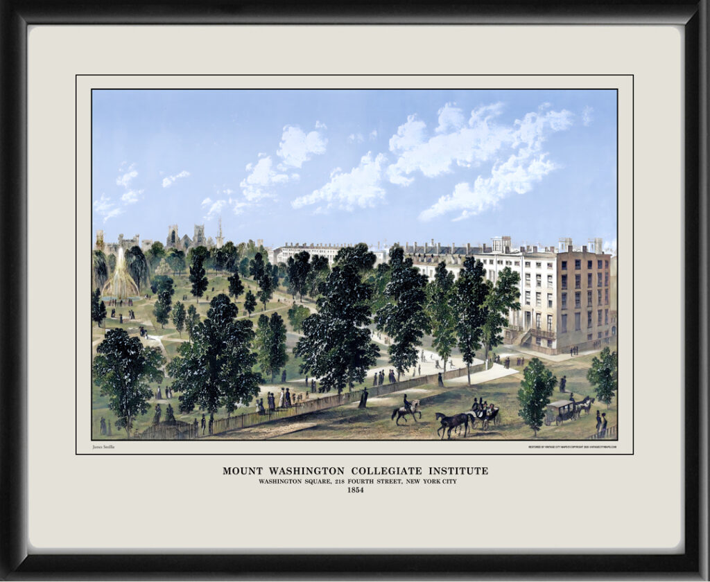 Mount Washington Collegiate Institute 1854 | Restored Bird's Eye View