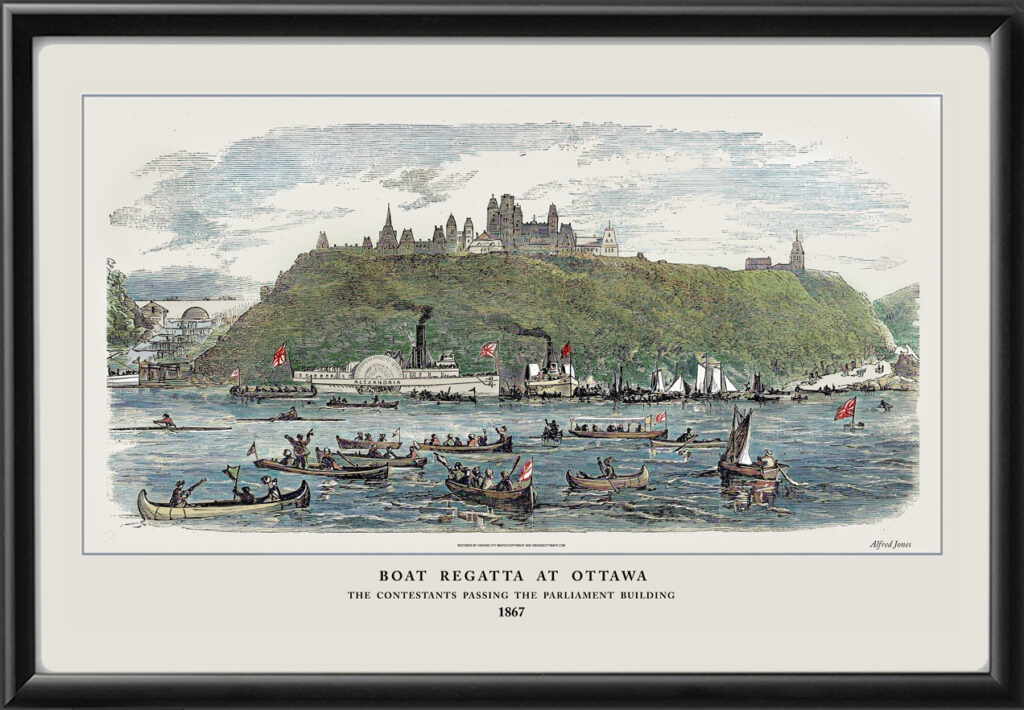 Ottawa Regatta, Ontario Canada 1867 (Color) - Restored Panoramic View ...