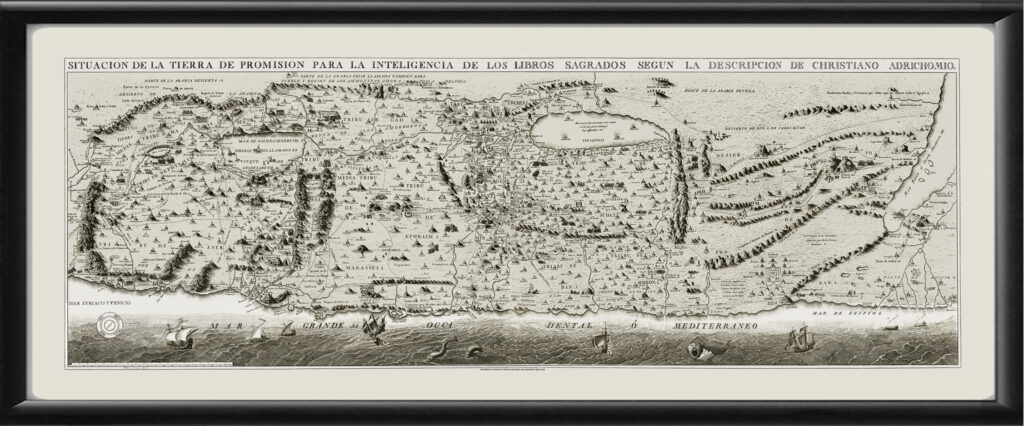 The Promised Land - 1584 Restored Panoramic View Map