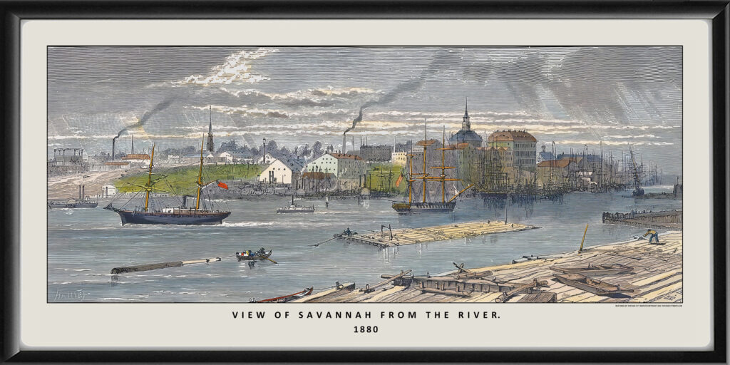 Savannah GA 1880 (Color) Restored Map | Vintage City Maps