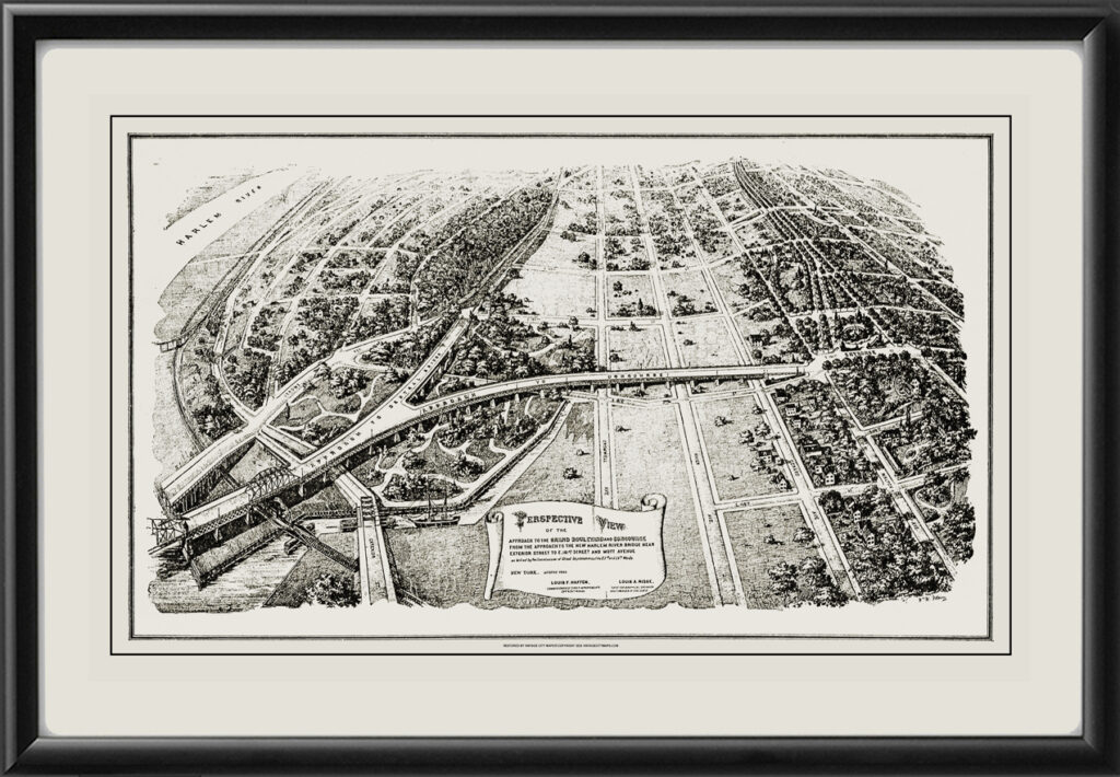 The Bronx NY - The Great North Side 1893 - Vintage City Maps