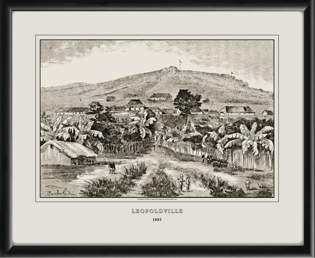 Leopoldville (Kinsasha), Republic of the Congo 1885 - Vintage City Maps