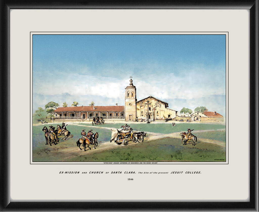 Mission Santa Clara de Asis, 1846 - Restored Bird's Eye View