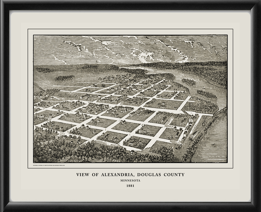 Alexandria MN 1881 Restored Map | Vintage City Maps
