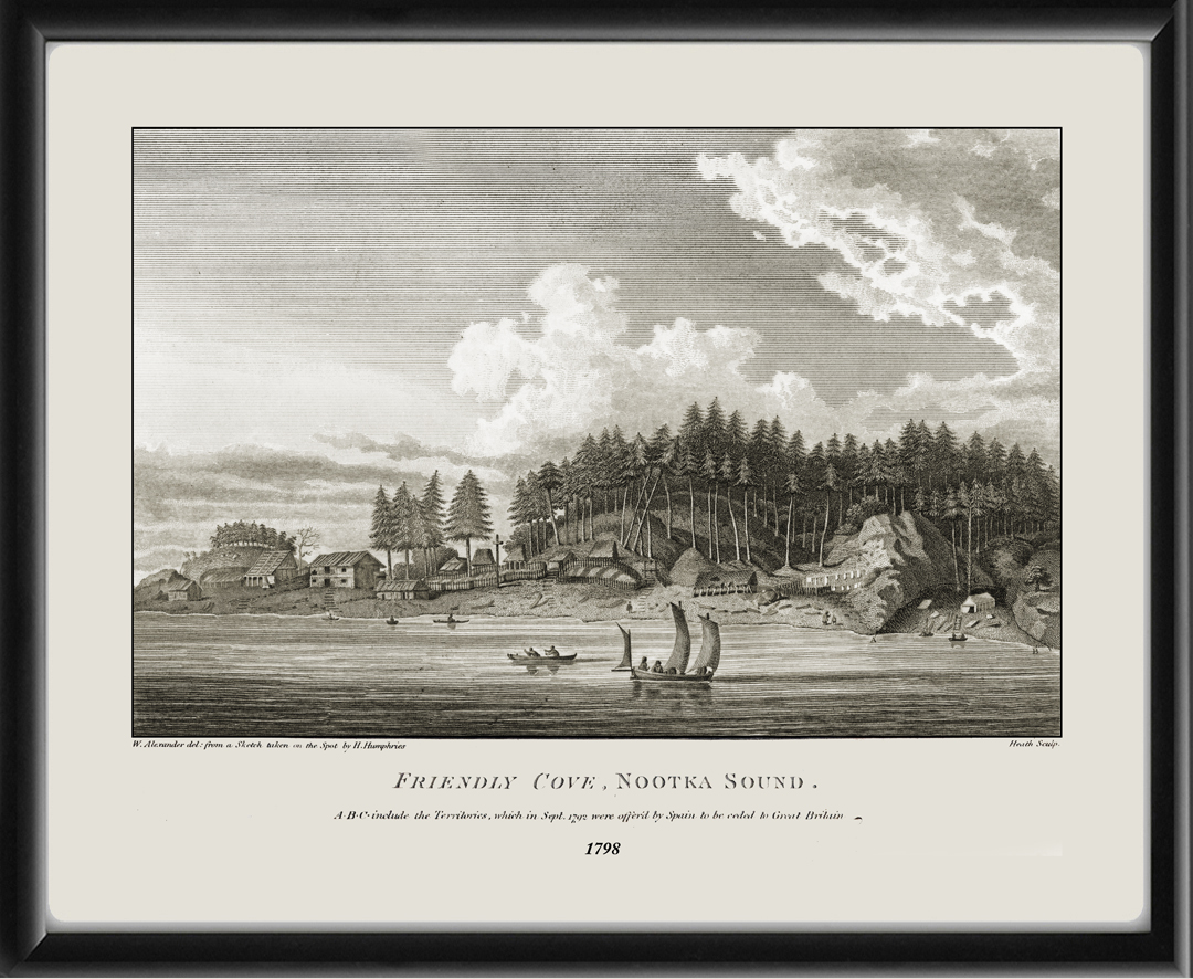 Friendly Cove, Nootka Sound BC, Canada 1798 - Restored View