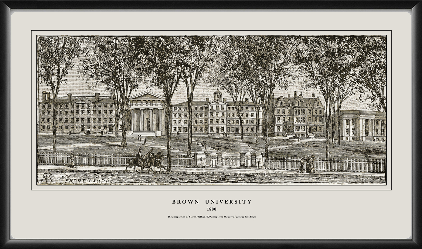 Brown University 1880 - Restored Panoramic View | Vintage City Maps