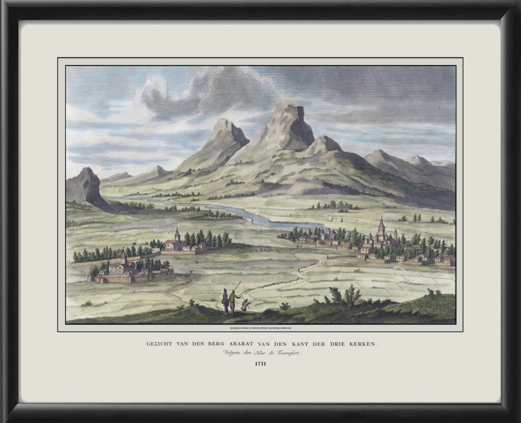 Mount Ararat, Turkey 1731 - Restored Bird's Eye View | Vintage City Maps