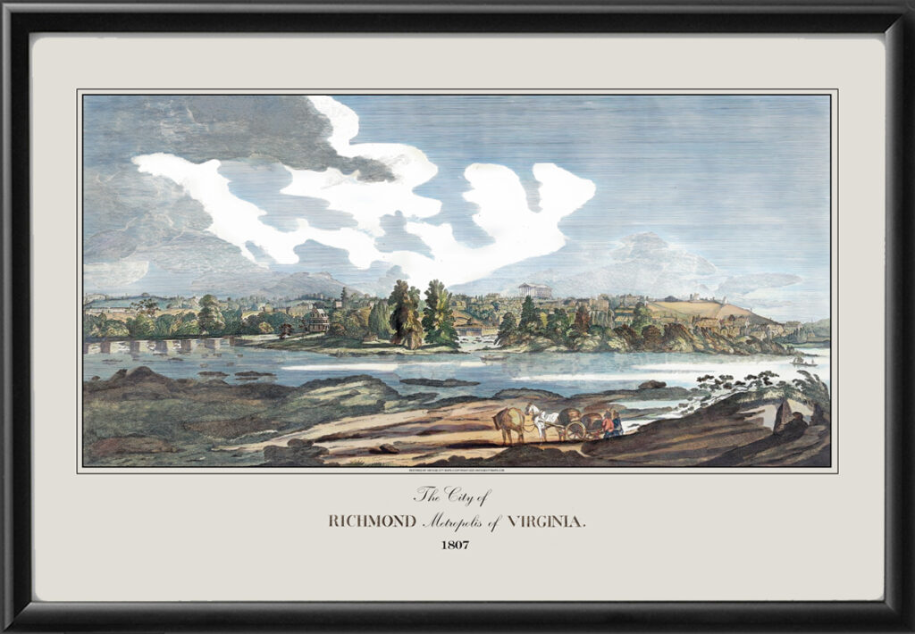 Richmond VA 1807 - Restored Panoramic View | Vintage City Maps