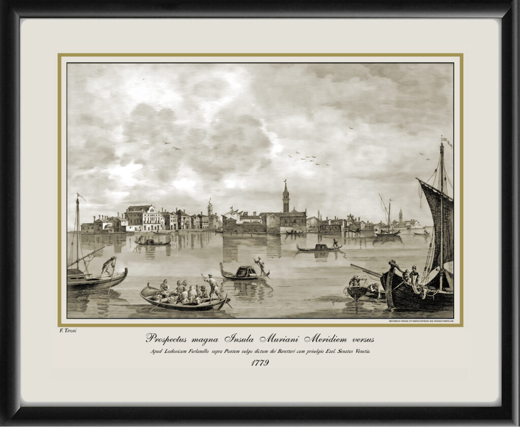 Murano, Venice Italy 1779 - Restored Bird's Eye View | Vintage City Maps