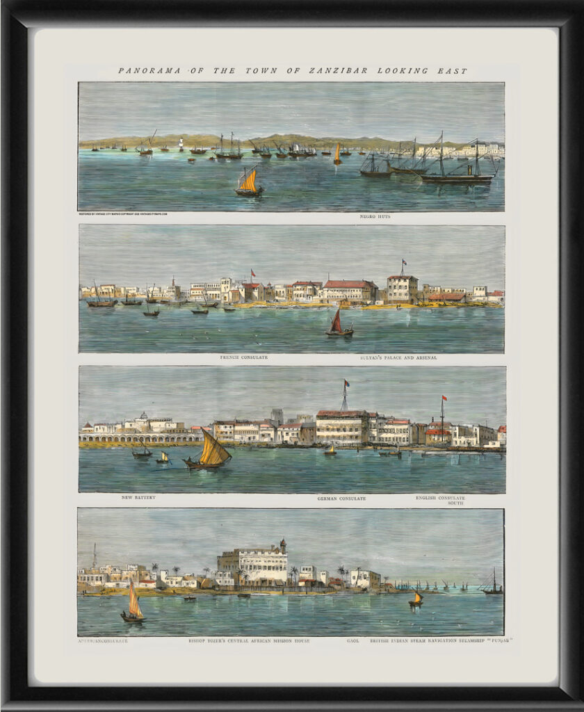 Zanzibar City - Panoramic Views 1873 - Panoramic Views | Vintage City Maps