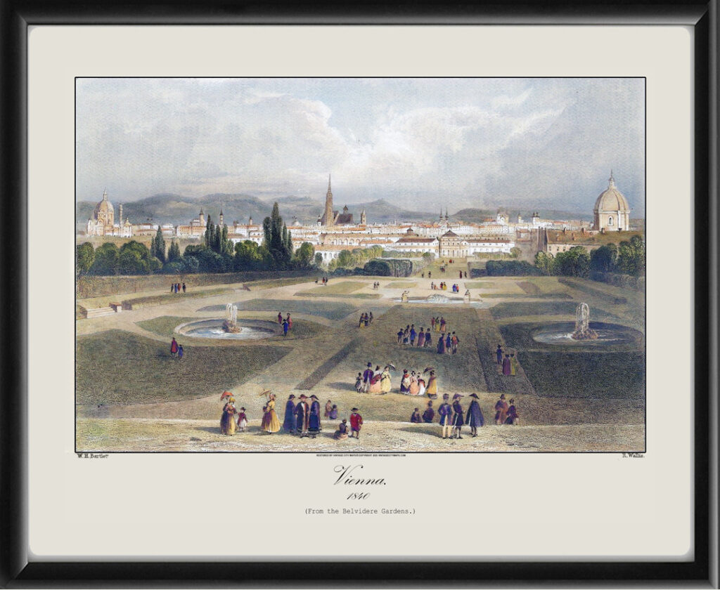 Vienna Austria 1840 - Restored Panoramic Bird's Eye View | Vintage City ...