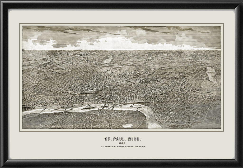 St. Paul MN 1888 - Ice Palace and Winter Carnival Souvenir Map
