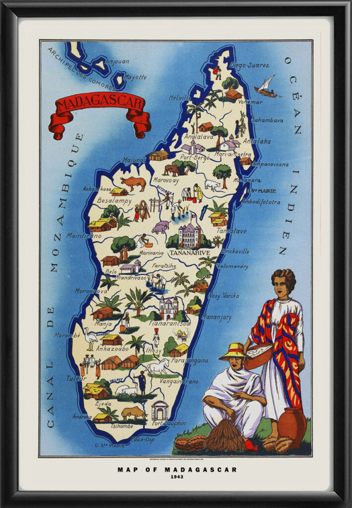 Vintage Madagascar Maps: Restored Old Maps of Madagascar | Vintage City ...