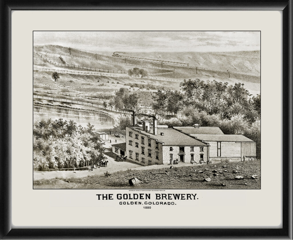 Golden Brewery, Golden CO 1880 - Restored Bird's Eye View Map | Vintage ...