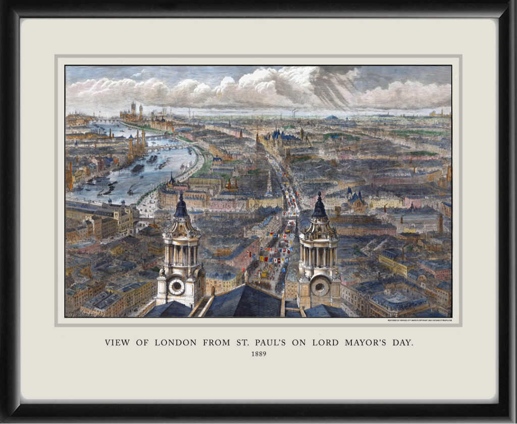 London England 1889 - Viewed to the West From St. Paul's Cathedral