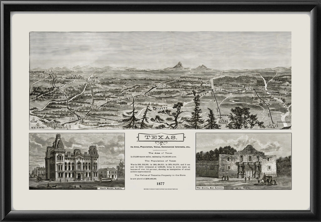 Texas - 1877 - Central Route of the Houston & Texas Central Railway