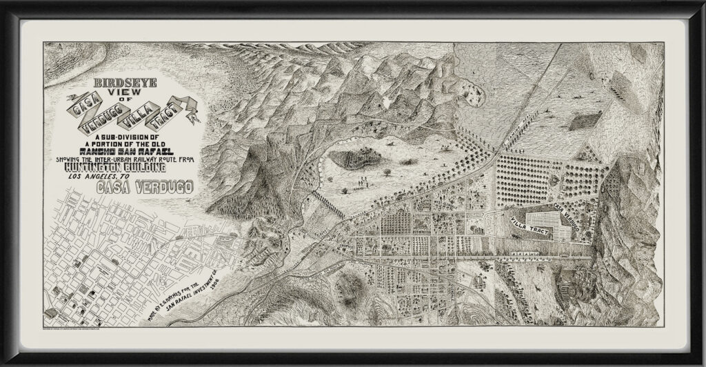 Los Angeles CA 1906 - Casa Verdugo Villa Tract - Restored Bird's Eye ...